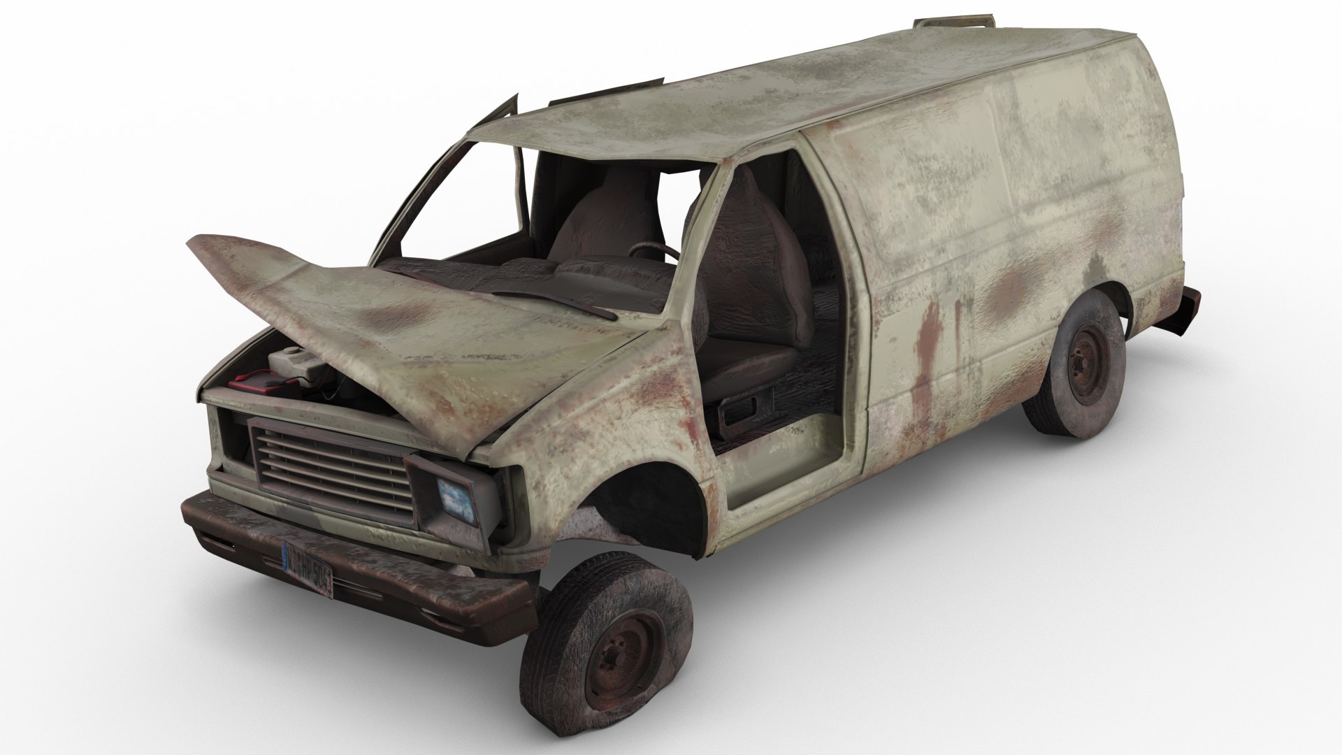 Crashed Van 02 3D Model - TurboSquid 2232506