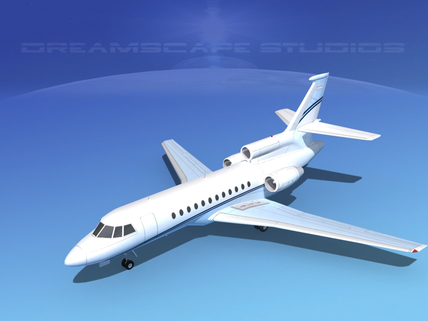 3d Model Turbines Dassault Falcon 900