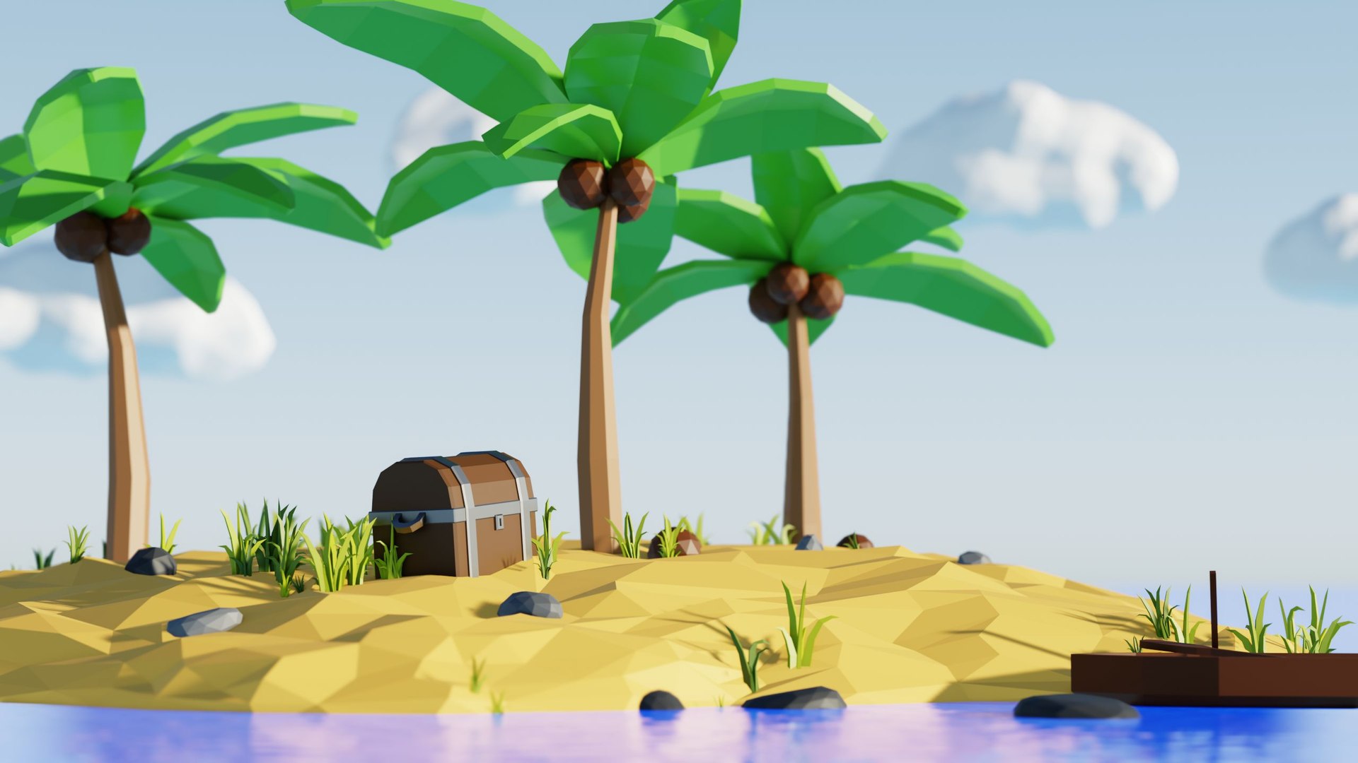 Low Poly Island 3D - TurboSquid 1878317