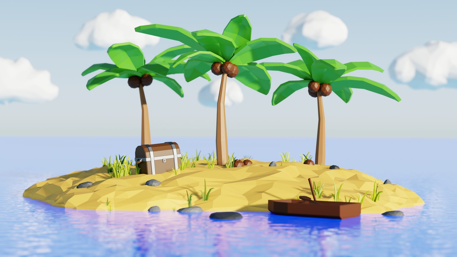 Low Poly Island 3D - TurboSquid 1878317