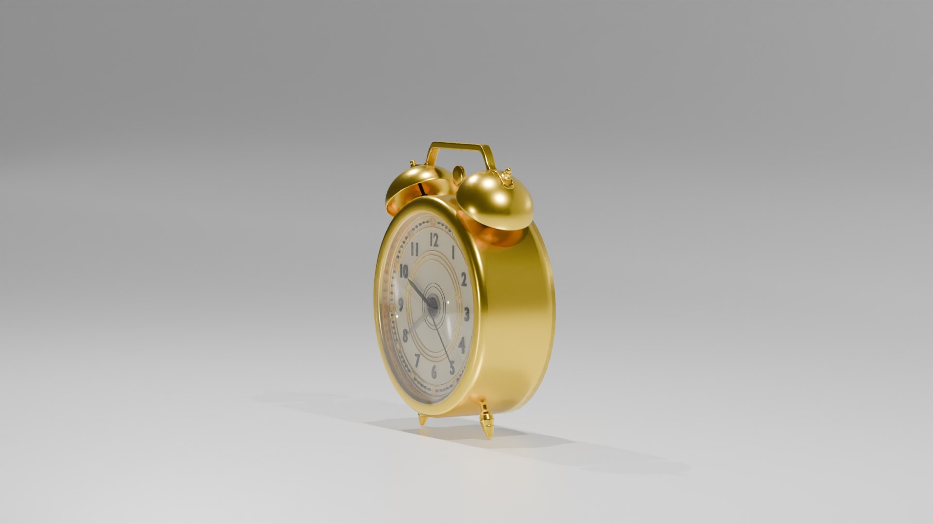 3D Realistic Golden Clock - TurboSquid 2262478
