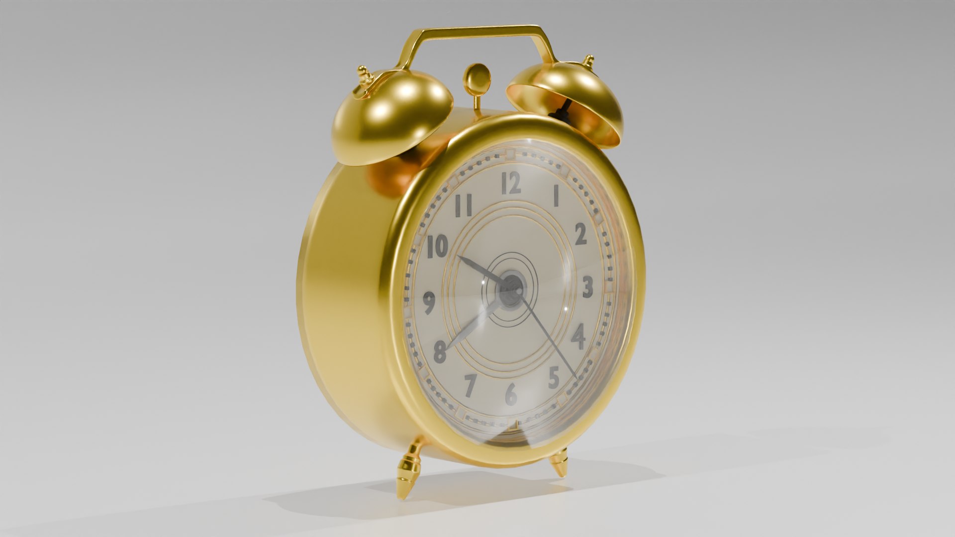 3D Realistic Golden Clock - TurboSquid 2262478