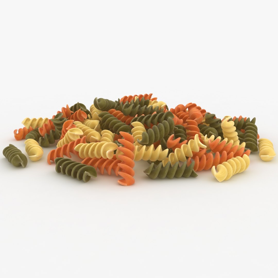 3D model realistic colorful spiral pasta - TurboSquid 1208217