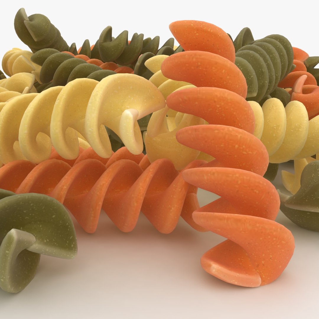 3D model realistic colorful spiral pasta - TurboSquid 1208217