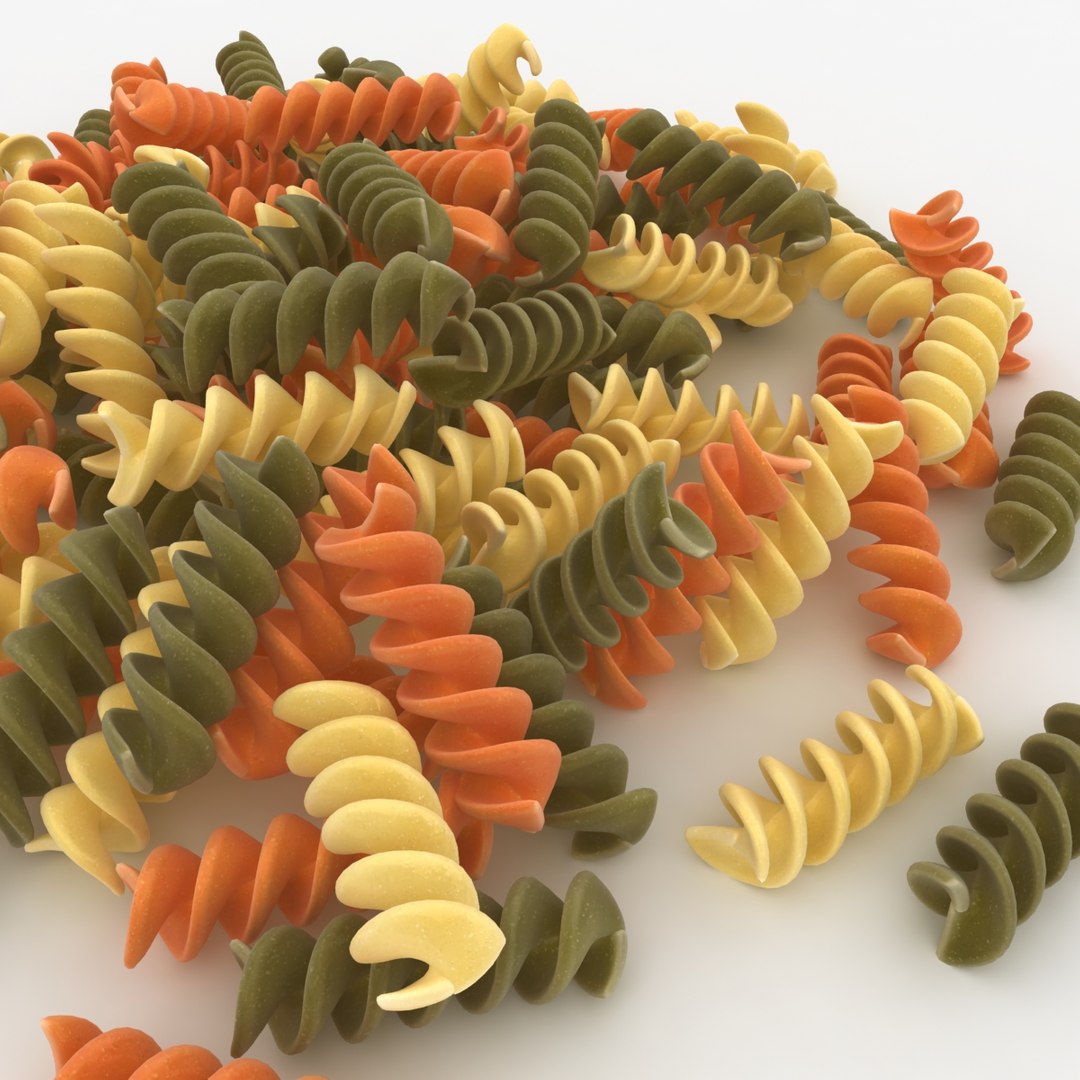 3D model realistic colorful spiral pasta - TurboSquid 1208217