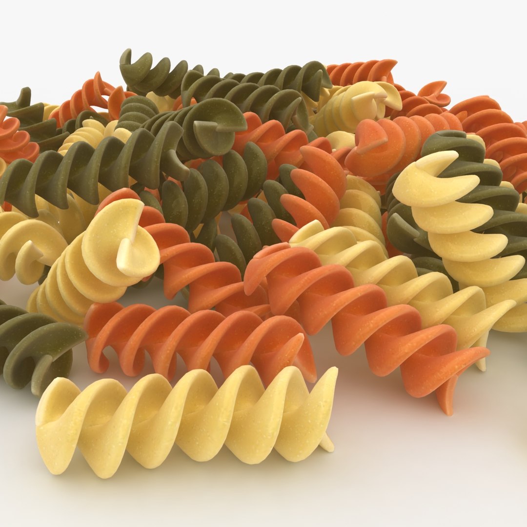 3D model realistic colorful spiral pasta - TurboSquid 1208217