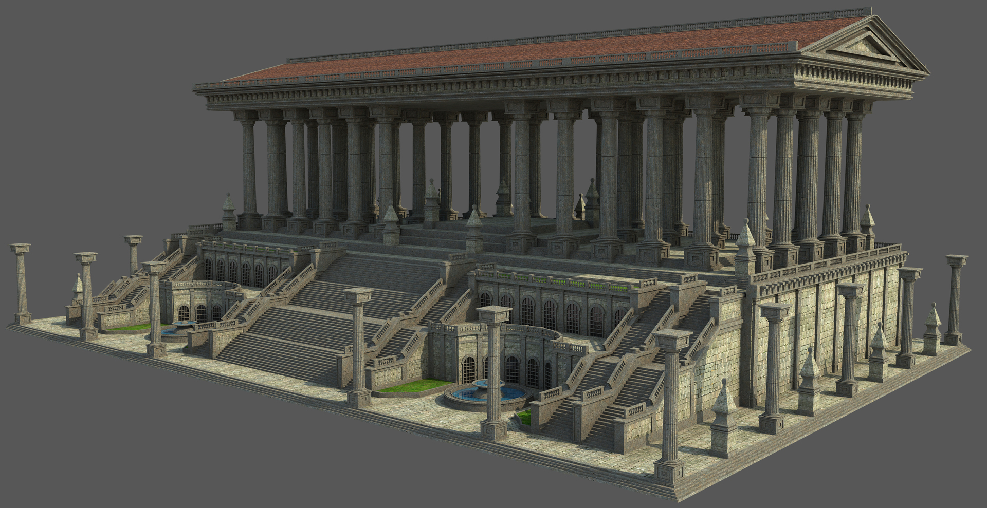 3D model temple architecture building - TurboSquid 1688696