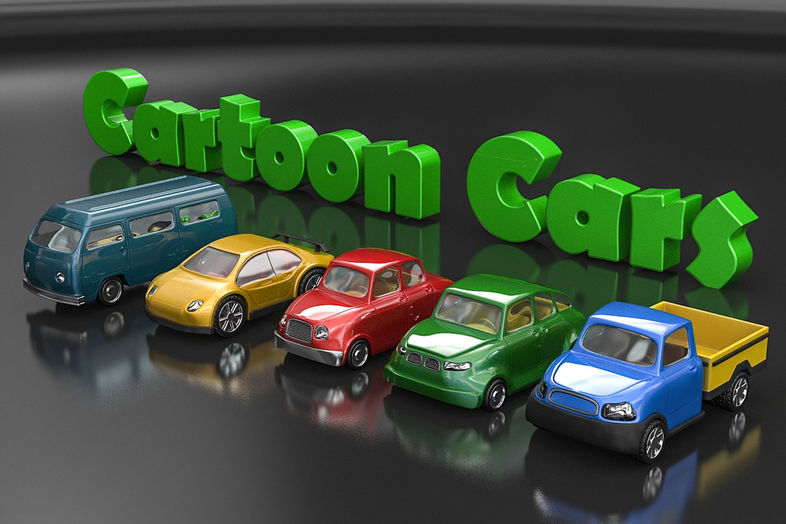 3d Cartoon Cars Model