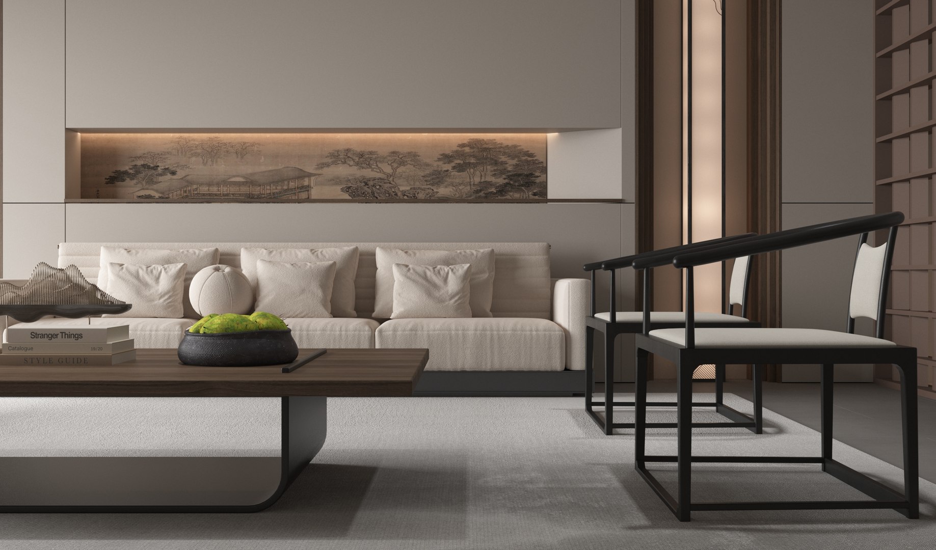 Chinese-style Living Room 3D Model Interior Design Style 3D ...