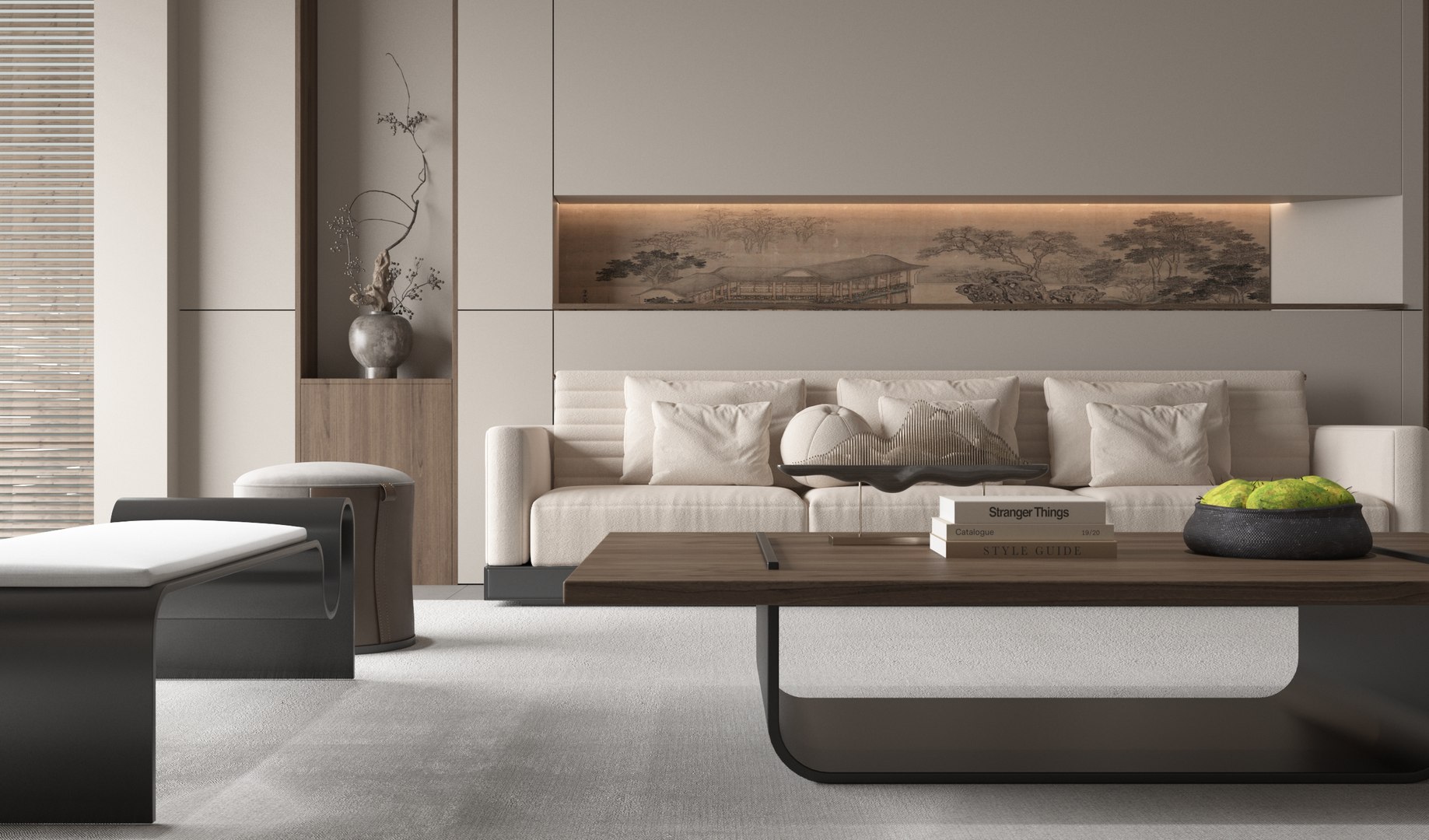 Chinese-style Living Room 3D Model Interior Design Style 3D ...