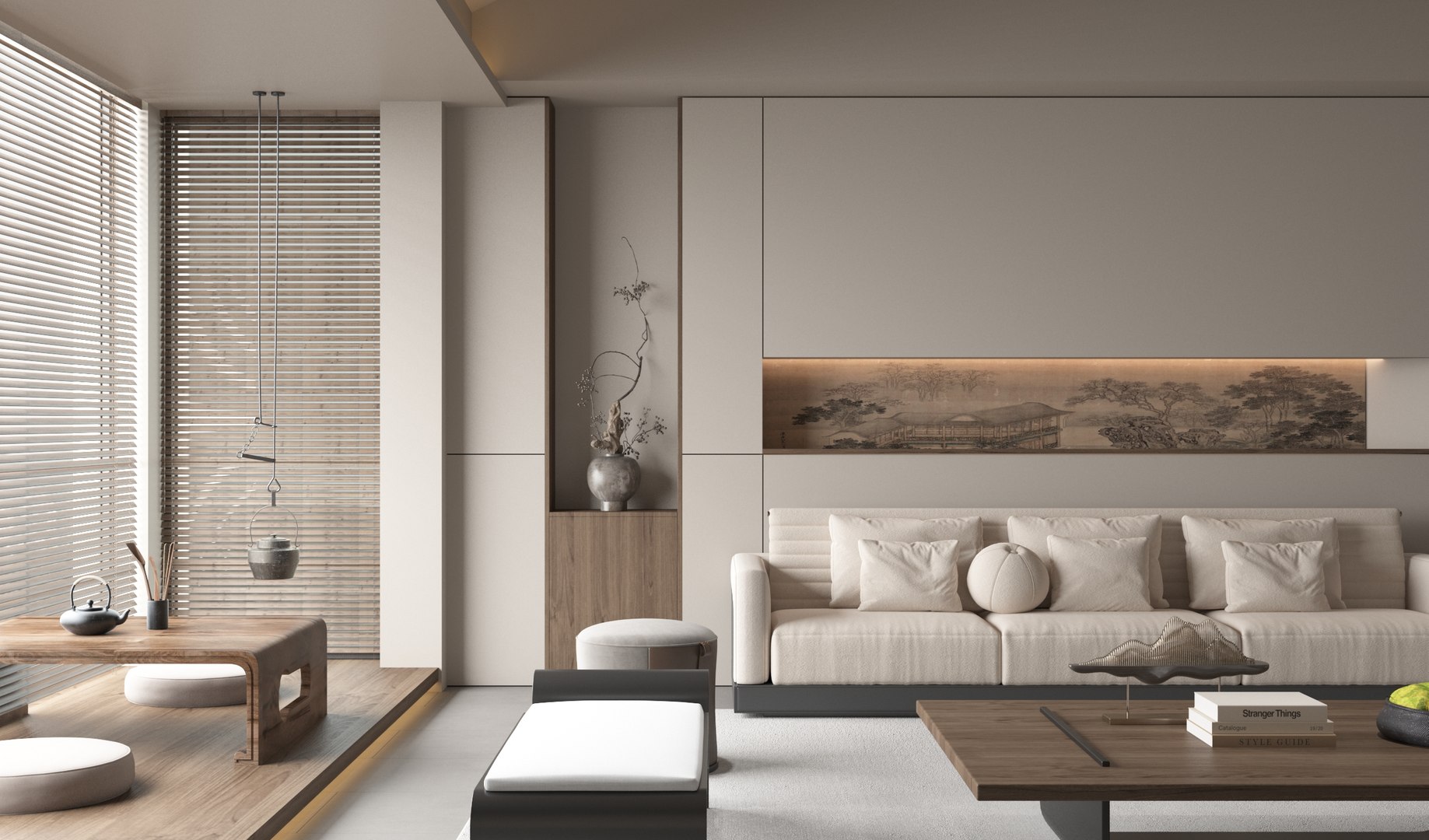 Chinese-style Living Room 3D Model Interior Design Style 3D ...