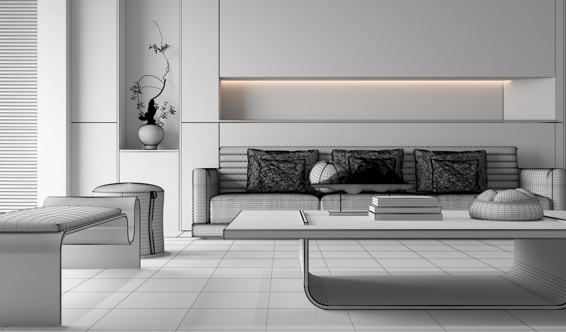 Chinese-style Living Room 3D Model Interior Design Style 3D ...