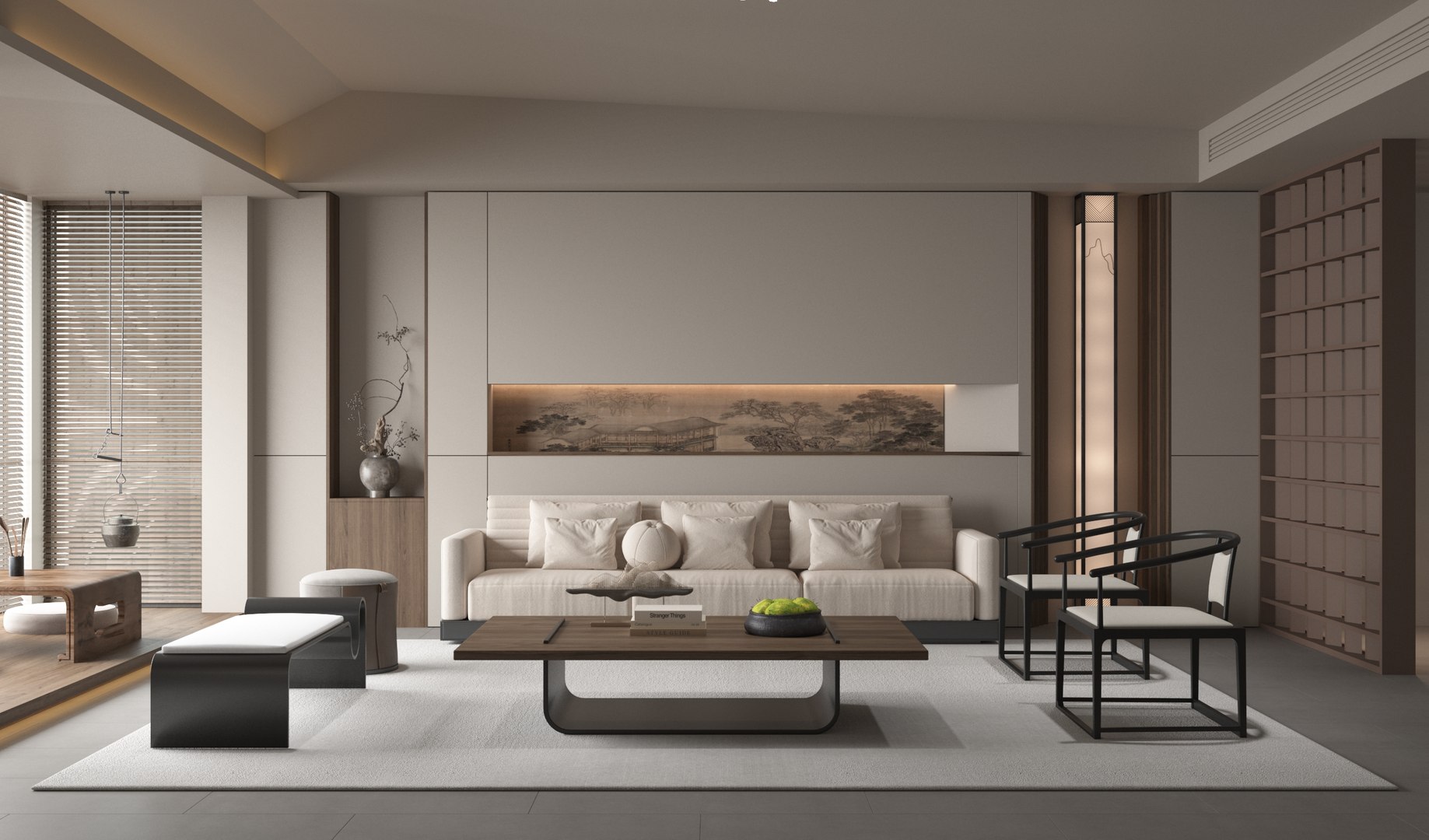 Chinese-style Living Room 3D Model Interior Design Style 3D ...