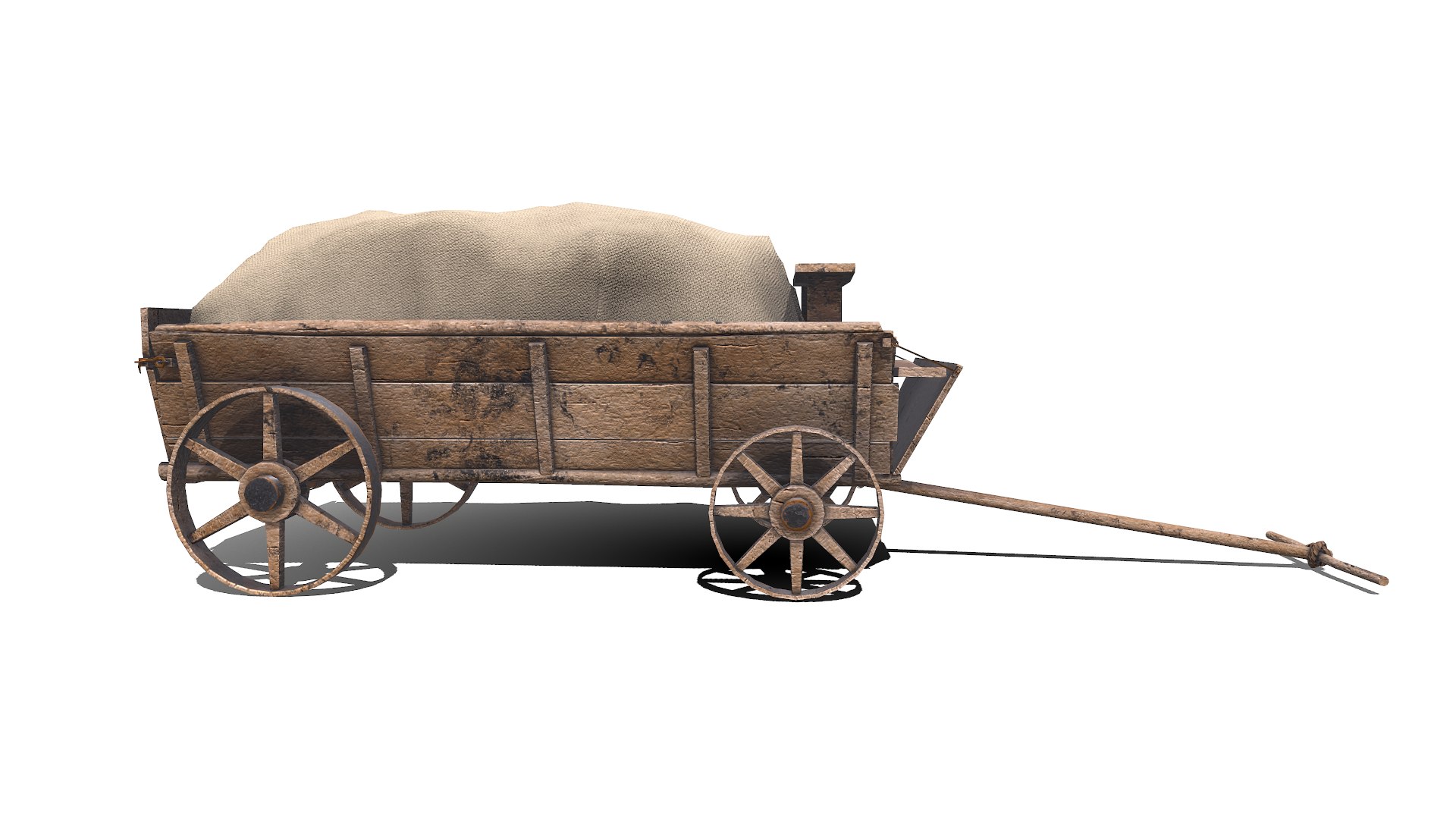 3D model Old Wagon Low-poly PBR - TurboSquid 2035671