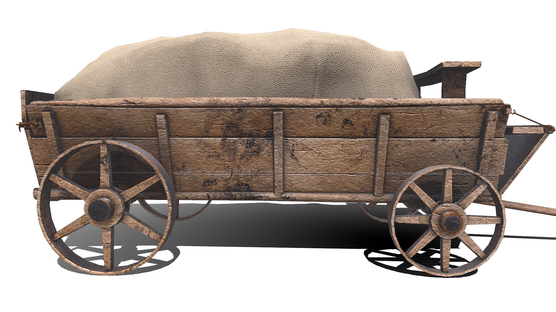 3D Model Old Wagon Low-poly PBR - TurboSquid 2035671