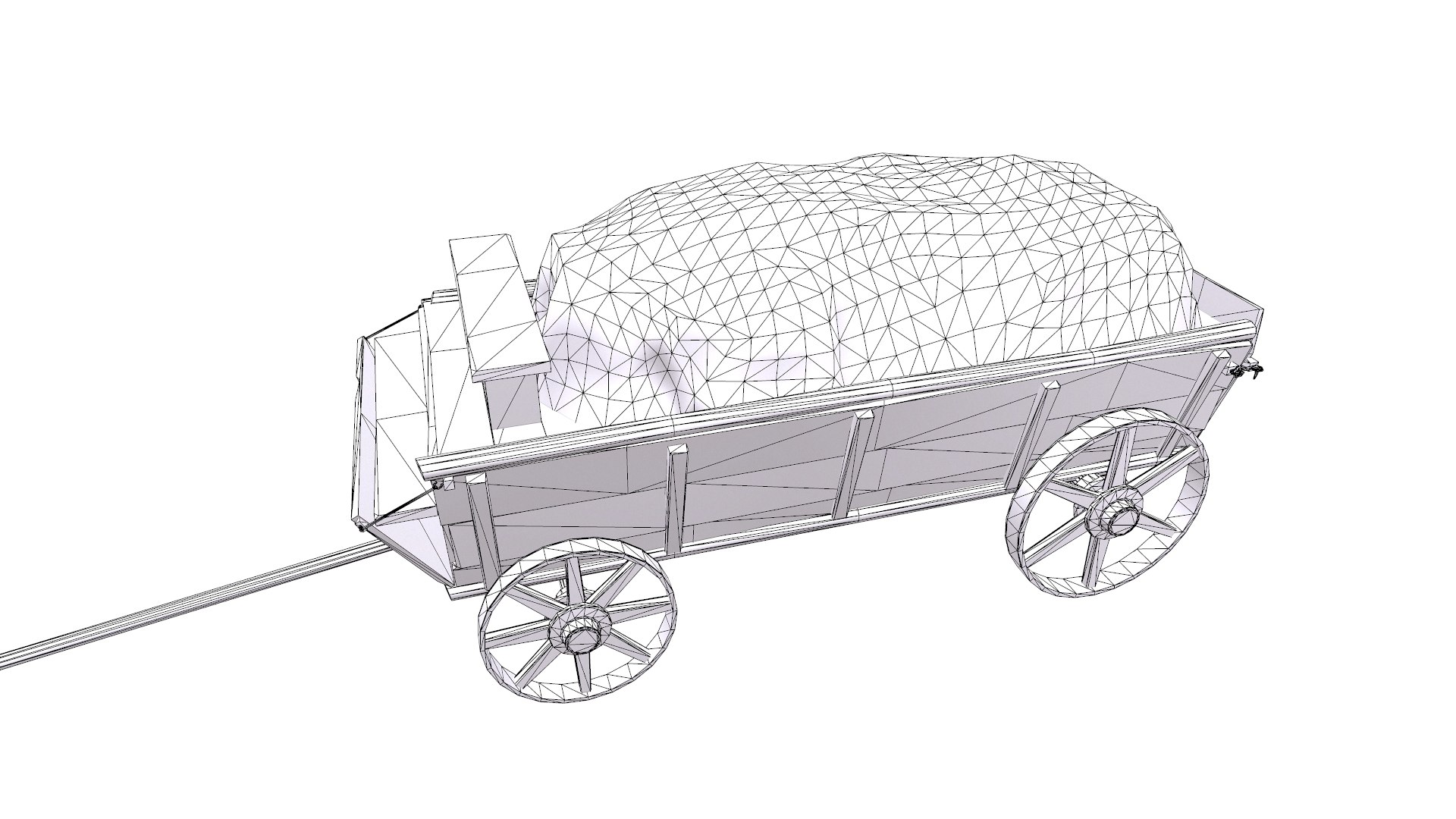 3D model Old Wagon Low-poly PBR - TurboSquid 2035671