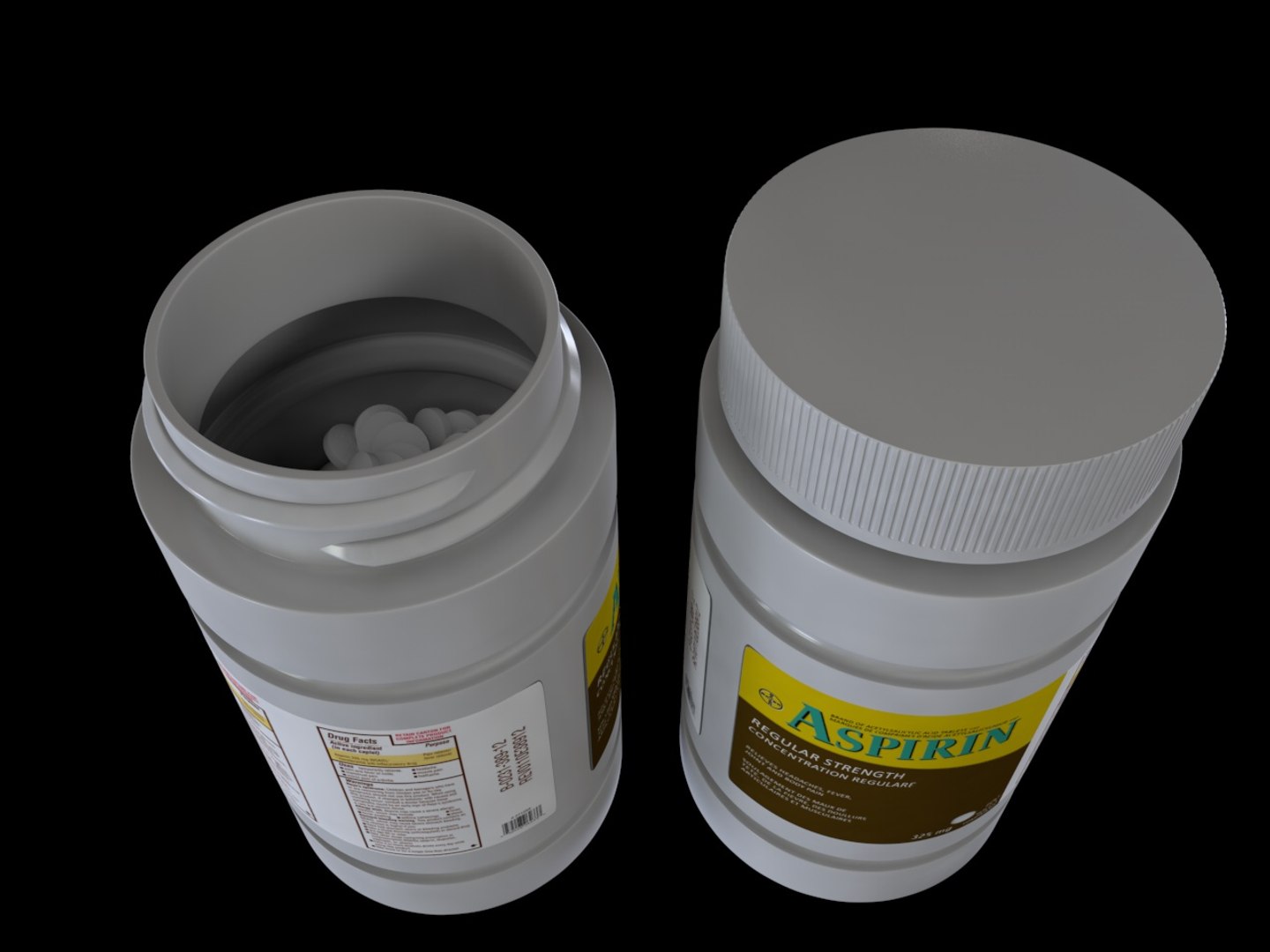 3d Model Aspirin Bottle