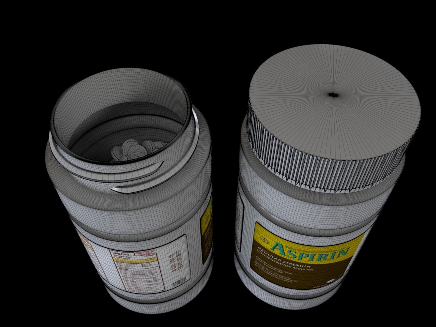 3d Model Aspirin Bottle