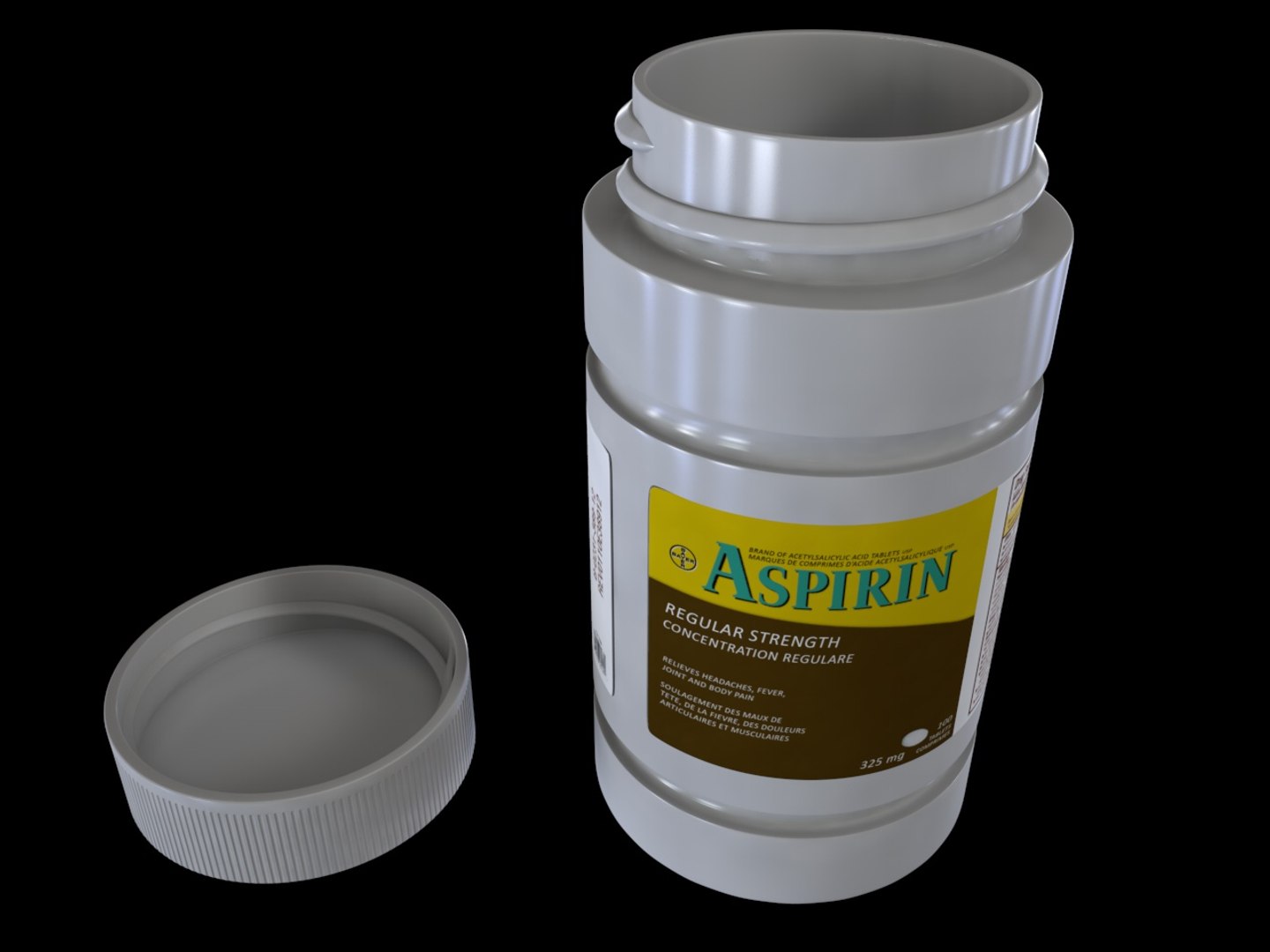 3d Model Aspirin Bottle