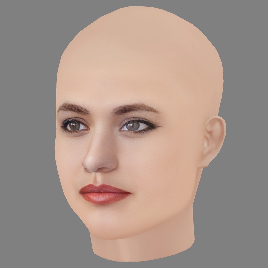 Ella Rumpf Head - No Hair - Low Poly Head For Game 3D Model ...