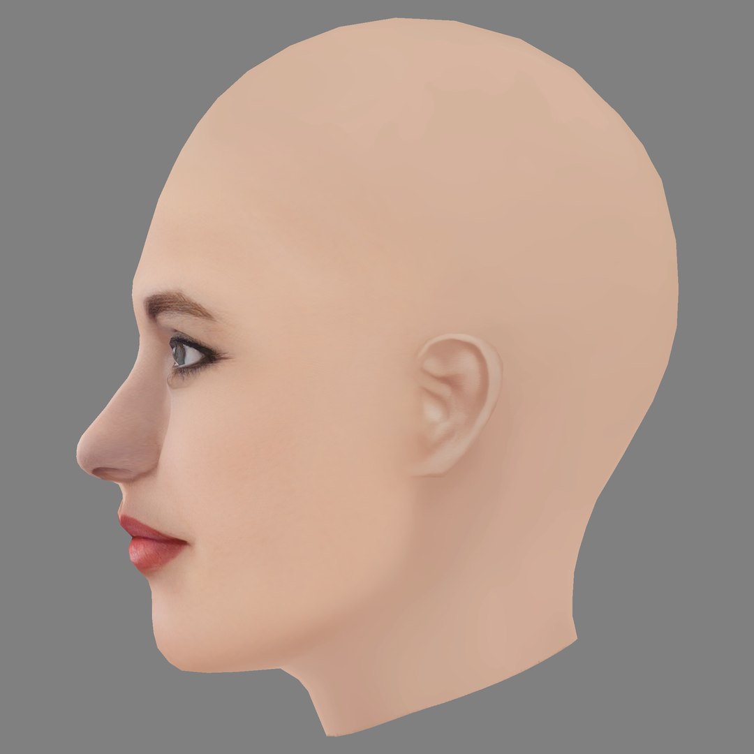 Ella Rumpf Head - No Hair - Low Poly Head For Game 3D Model ...