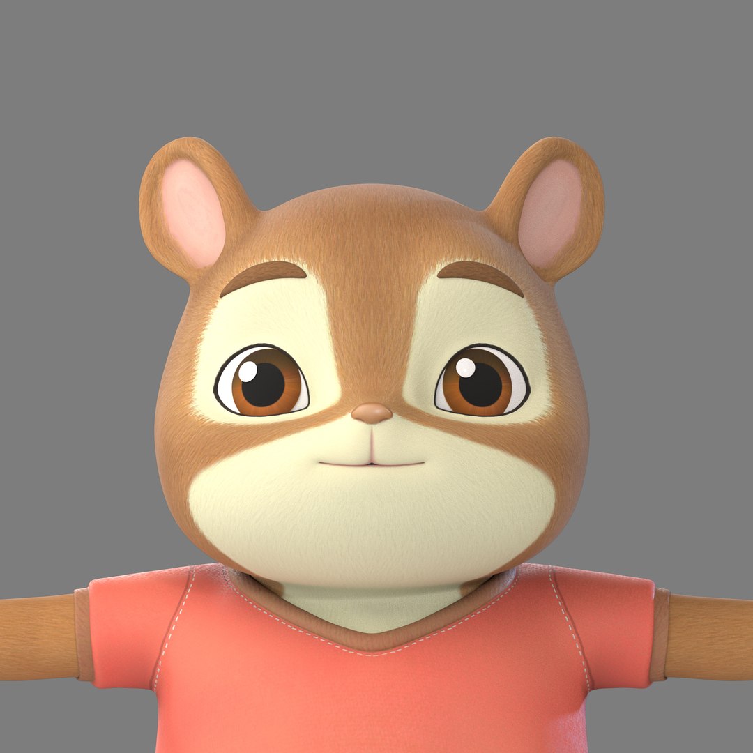 3D Cartoon Hamster - TurboSquid 2141064