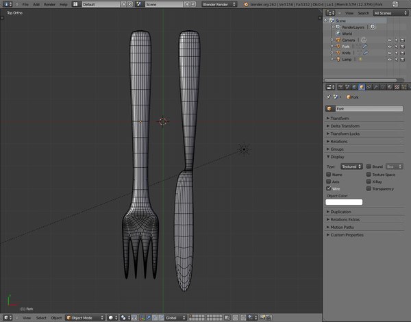 free simple knife fork 3d model
