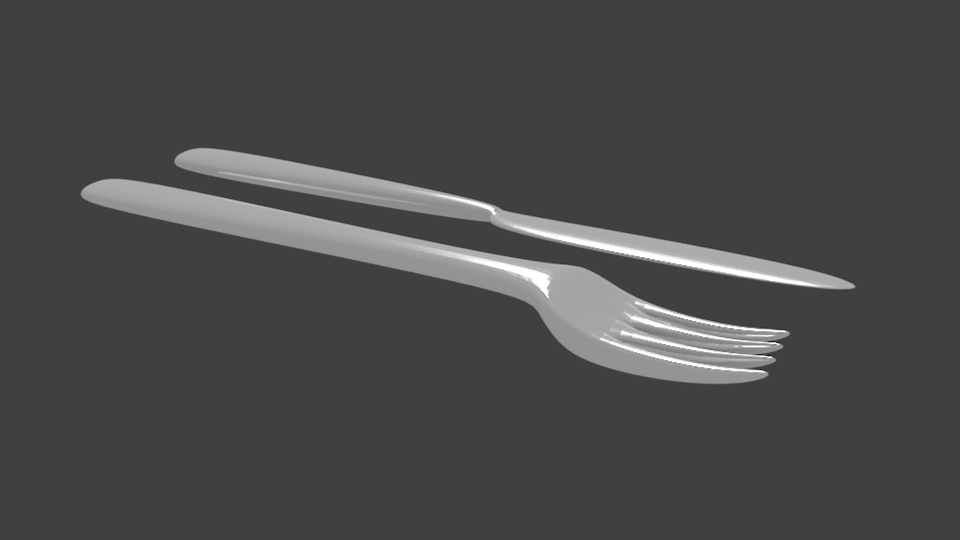 Free Simple Knife Fork 3d Model