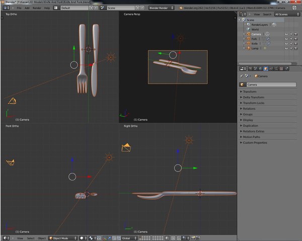 free simple knife fork 3d model