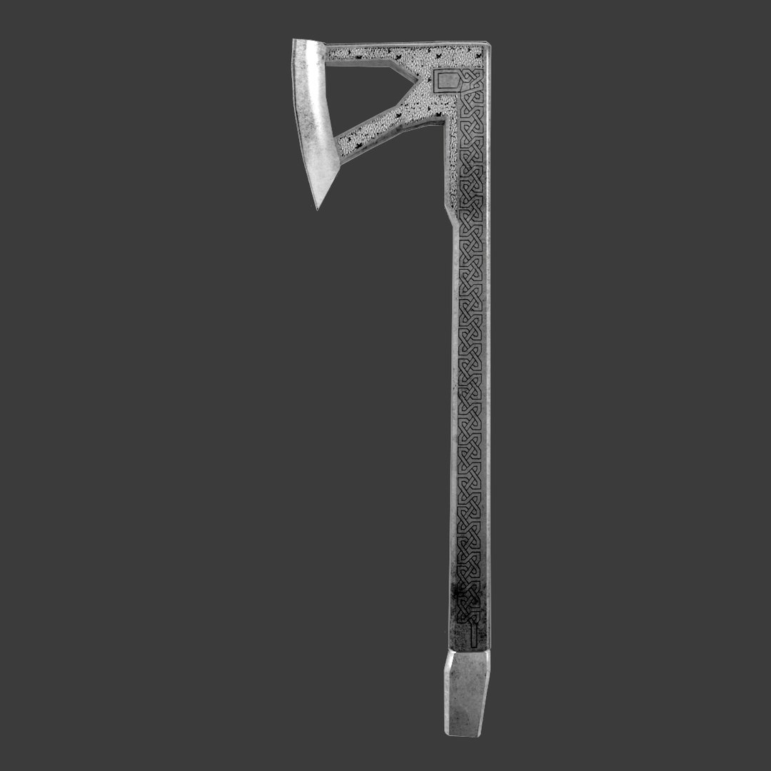 3d Model Dwarven Battleaxe
