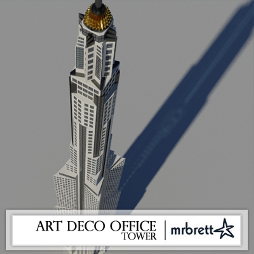 3d Modern Art Deco Tower Model