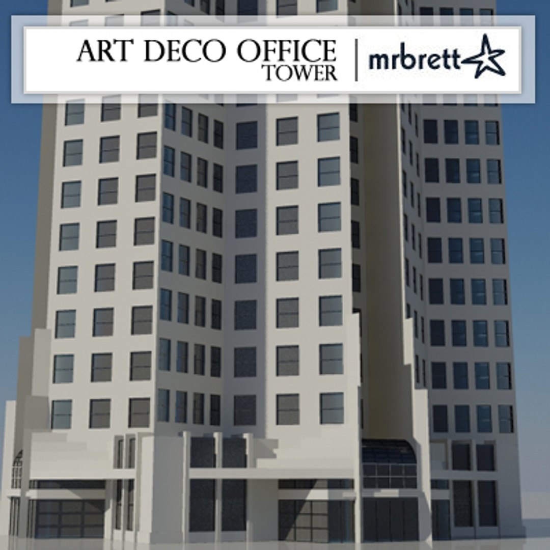 3d Modern Art Deco Tower Model