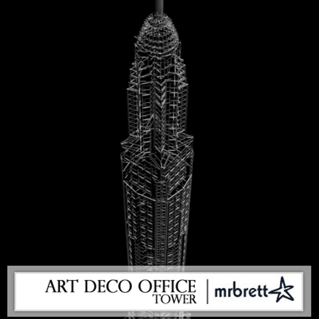 3d Modern Art Deco Tower Model
