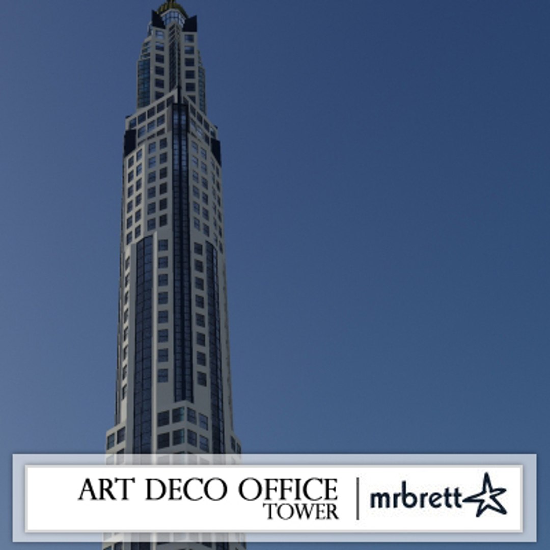 3d Modern Art Deco Tower Model