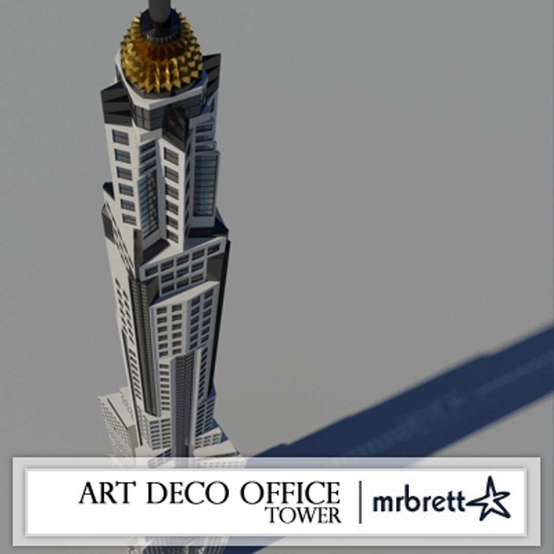 3d Modern Art Deco Tower Model