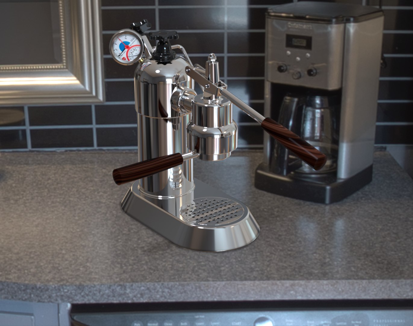 3D Lever Coffee Machine Model - TurboSquid 1258100