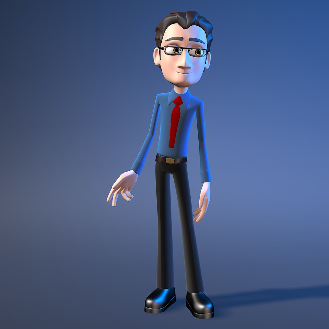 2 Rigged Cartoon Office 3D Model - TurboSquid 1275040