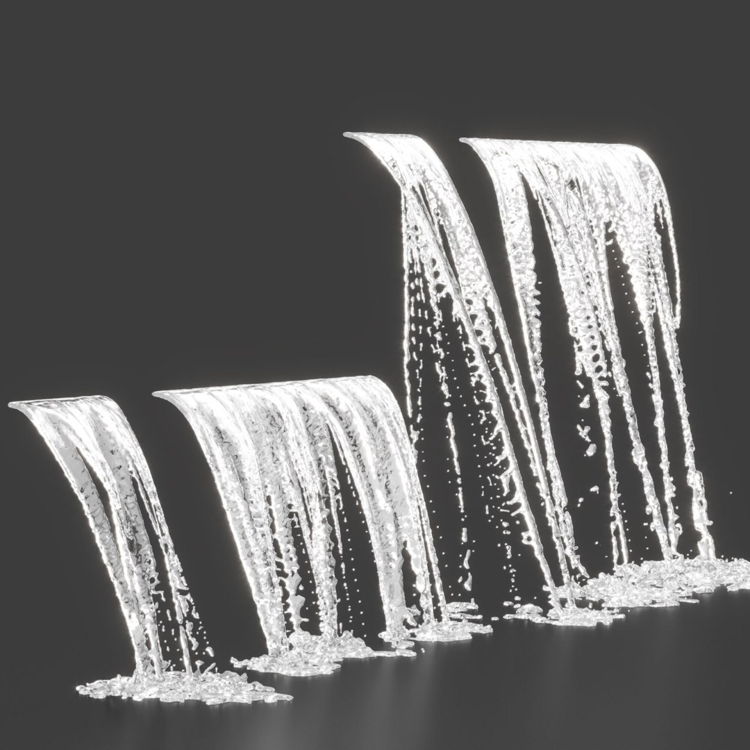 Water Jets Of Waterfalls 3D - TurboSquid 2121634