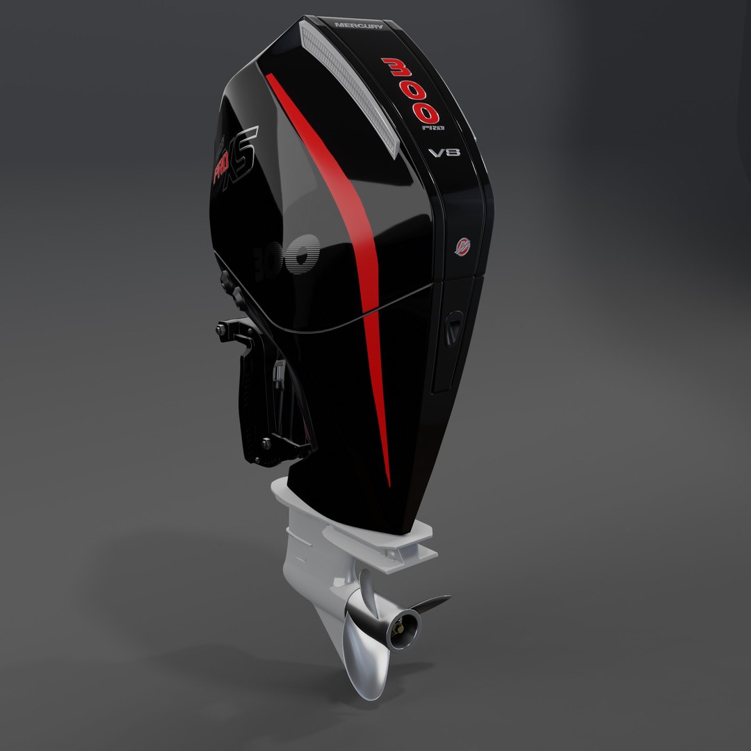3D Mercury Pro XS 300 Outboard PBR Model - TurboSquid 2240268
