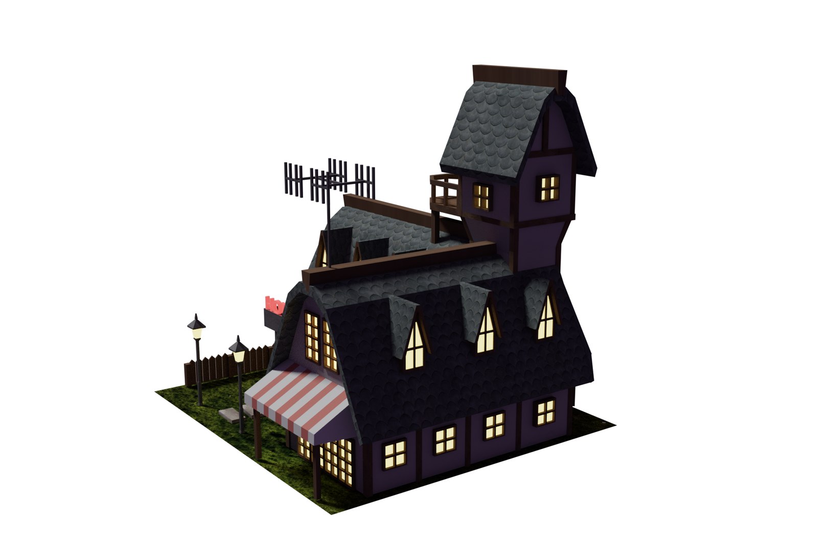 3D Model Small Hotel - TurboSquid 1838544