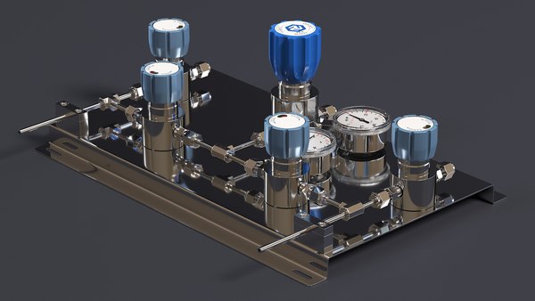 modelo 3d Panel de control de gases industriales de AFK Lab ...