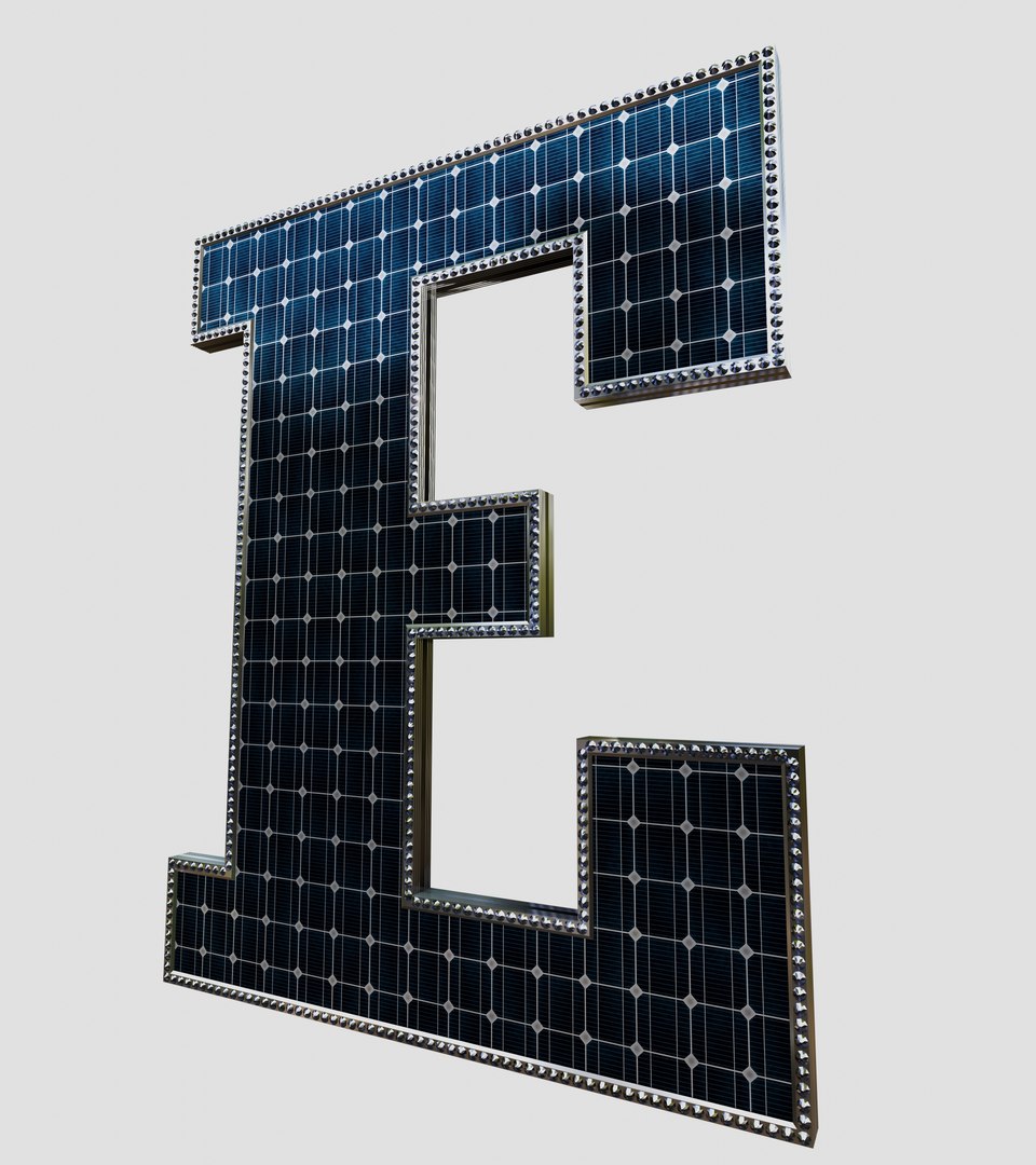 Solar Panel Letter - E Model - TurboSquid 2242048