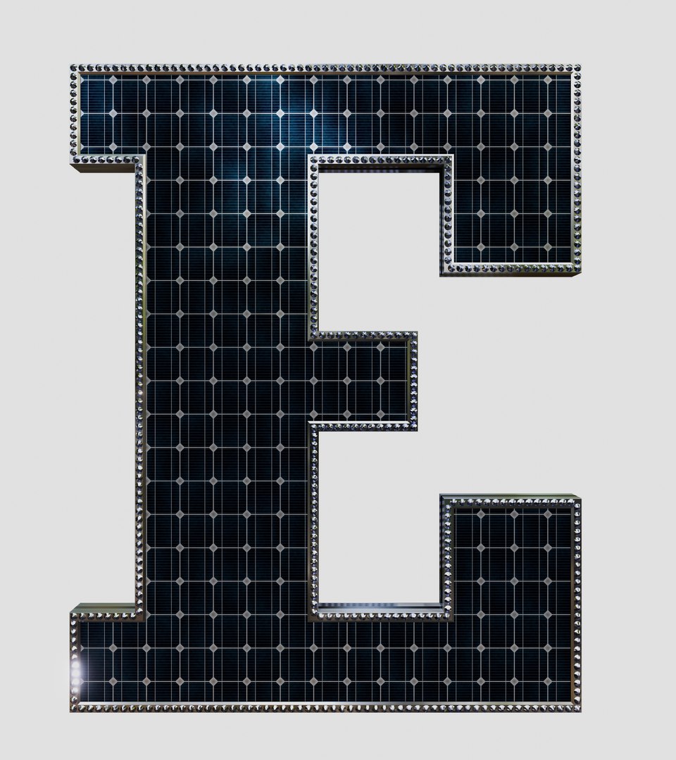 Solar Panel Letter - E Model - TurboSquid 2242048