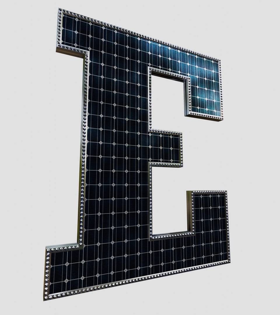 Solar Panel Letter - E Model - TurboSquid 2242048