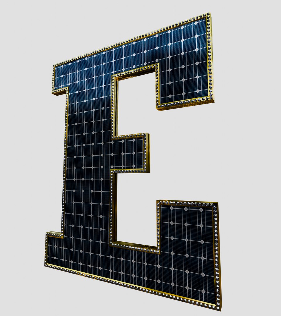 Solar Panel Letter - E Model - TurboSquid 2242048