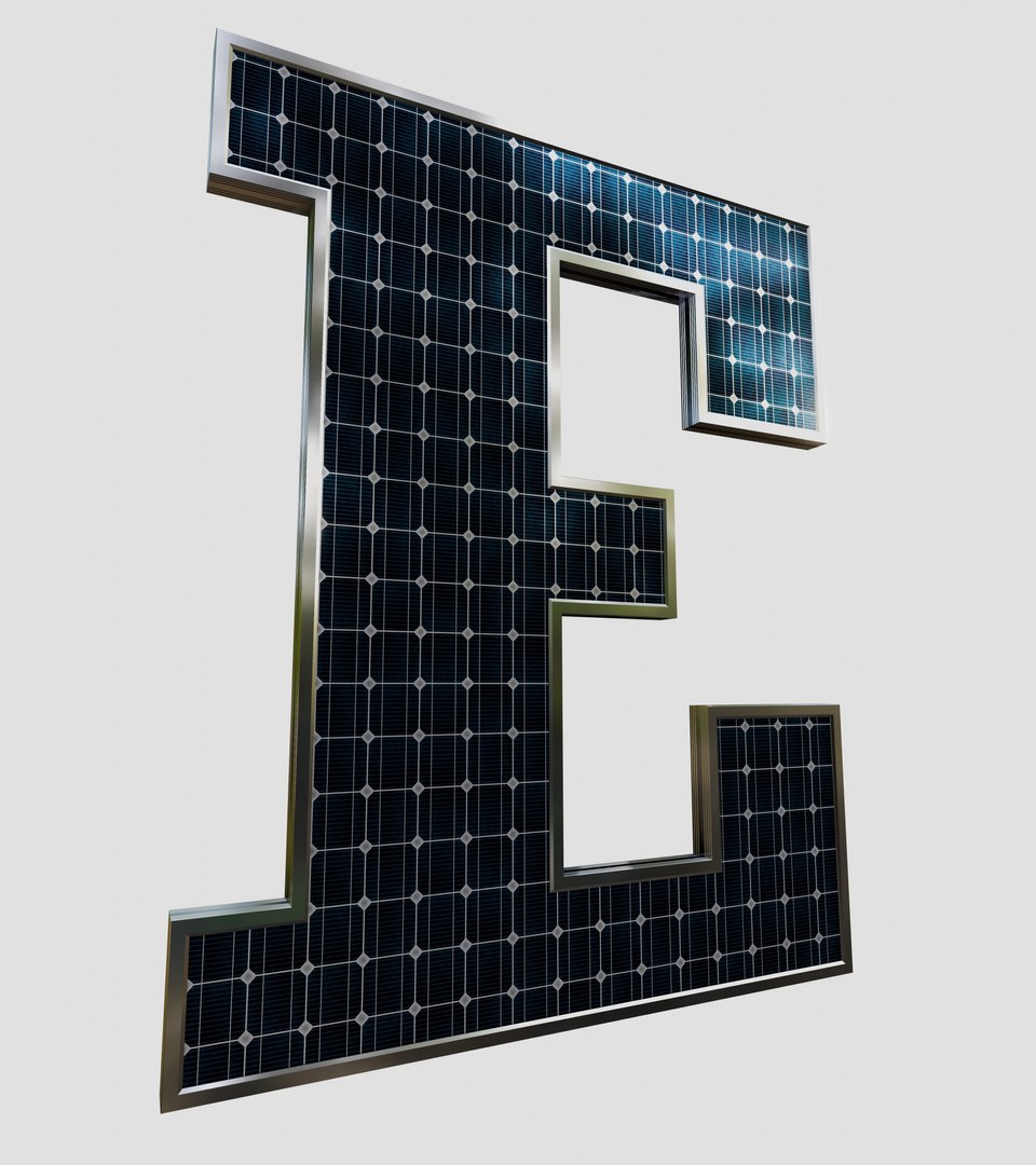 Solar Panel Letter - E Model - TurboSquid 2242048