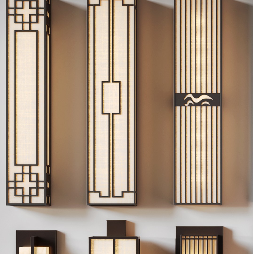 3D New Chinese wall lamp model model - TurboSquid 2061340