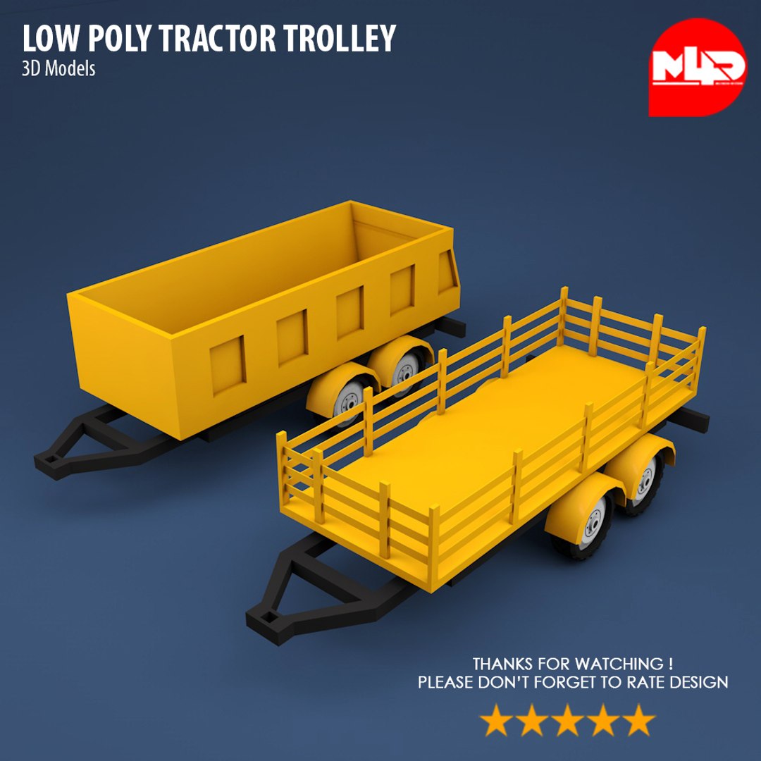 3D Tractor Trolley Model - TurboSquid 1282302