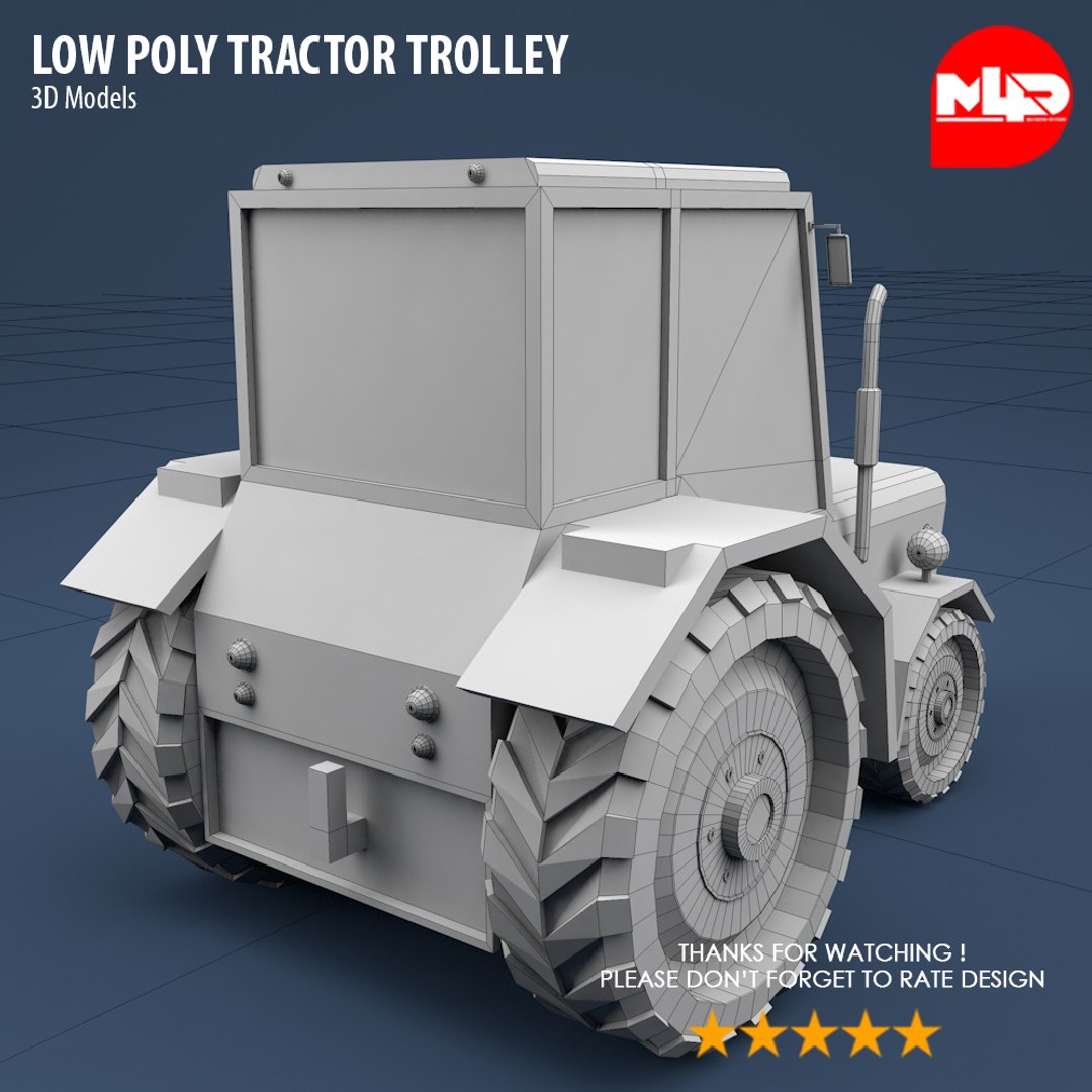 3D Tractor Trolley Model - TurboSquid 1282302