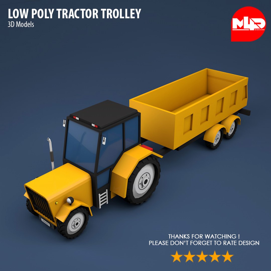 3D Tractor Trolley Model - TurboSquid 1282302